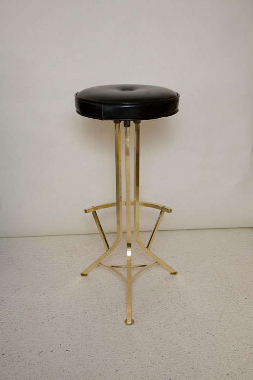 Pair of Vintage Modernist Brass Bar Stools by Seng Chicago at 1stDibs