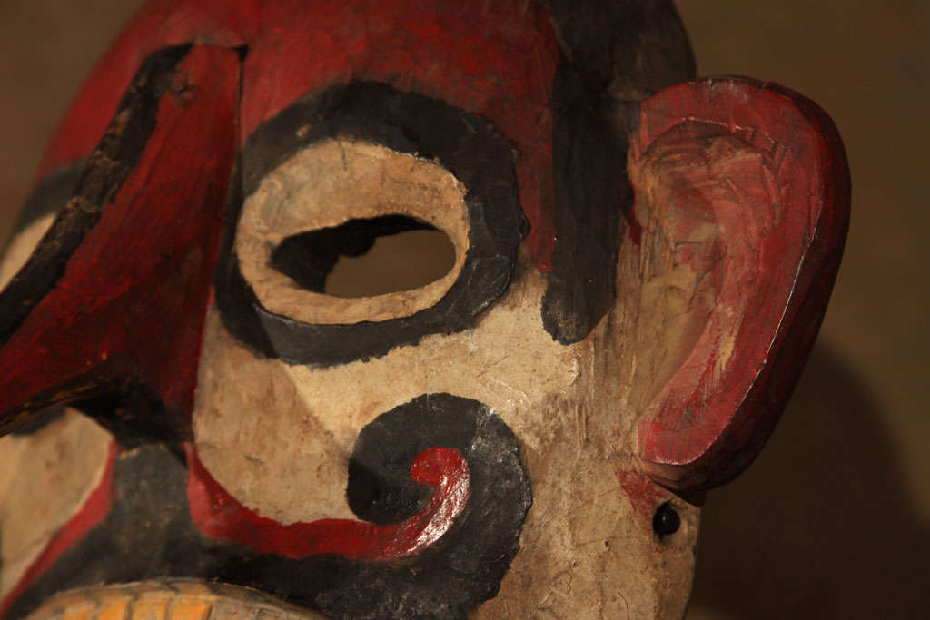 Dayak Carved and Painted Wood Mask from Borneo For Sale at 1stDibs ...