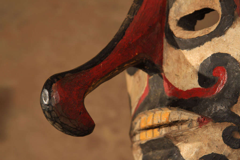Dayak Carved and Painted Wood Mask from Borneo For Sale at 1stDibs ...