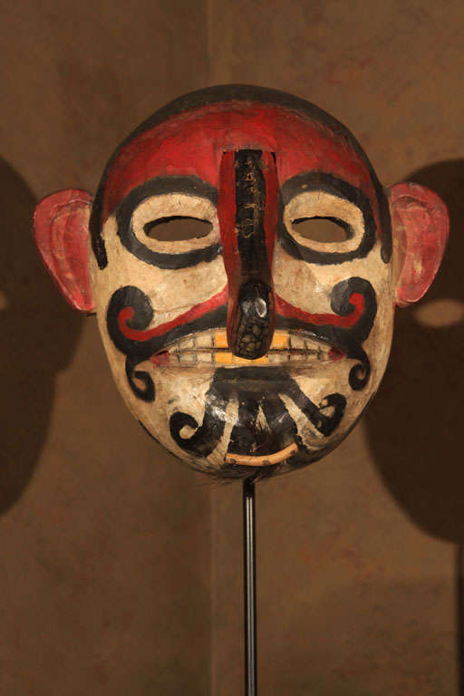 Dayak Carved and Painted Wood Mask from Borneo For Sale at 1stDibs ...