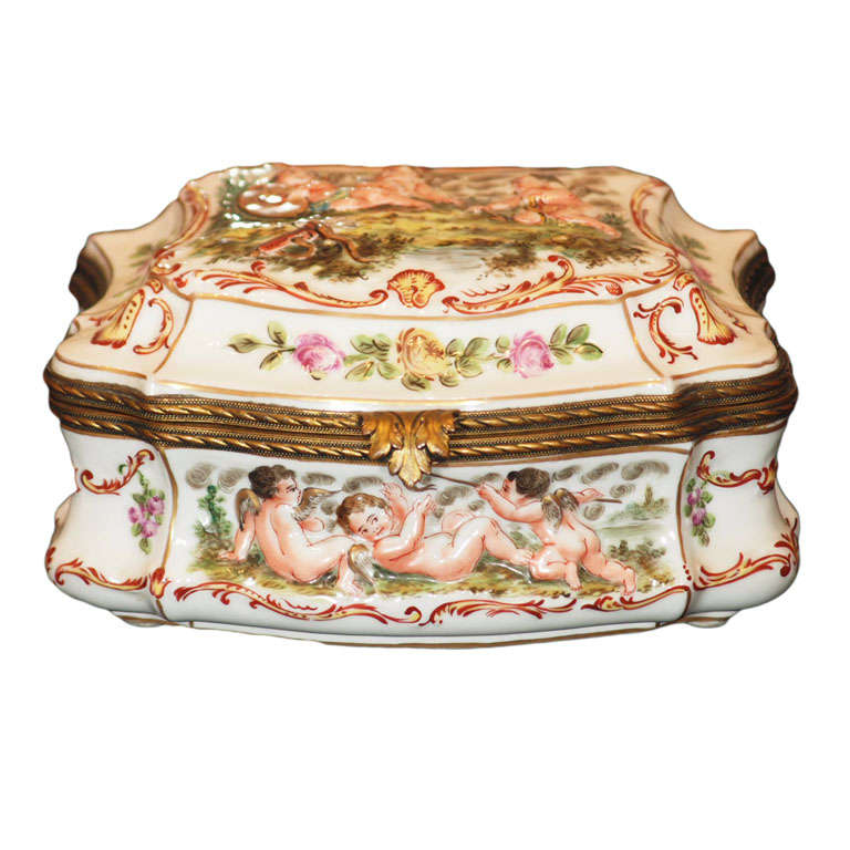 Antique Capodimonte Porcelain Box For Sale at 1stDibs