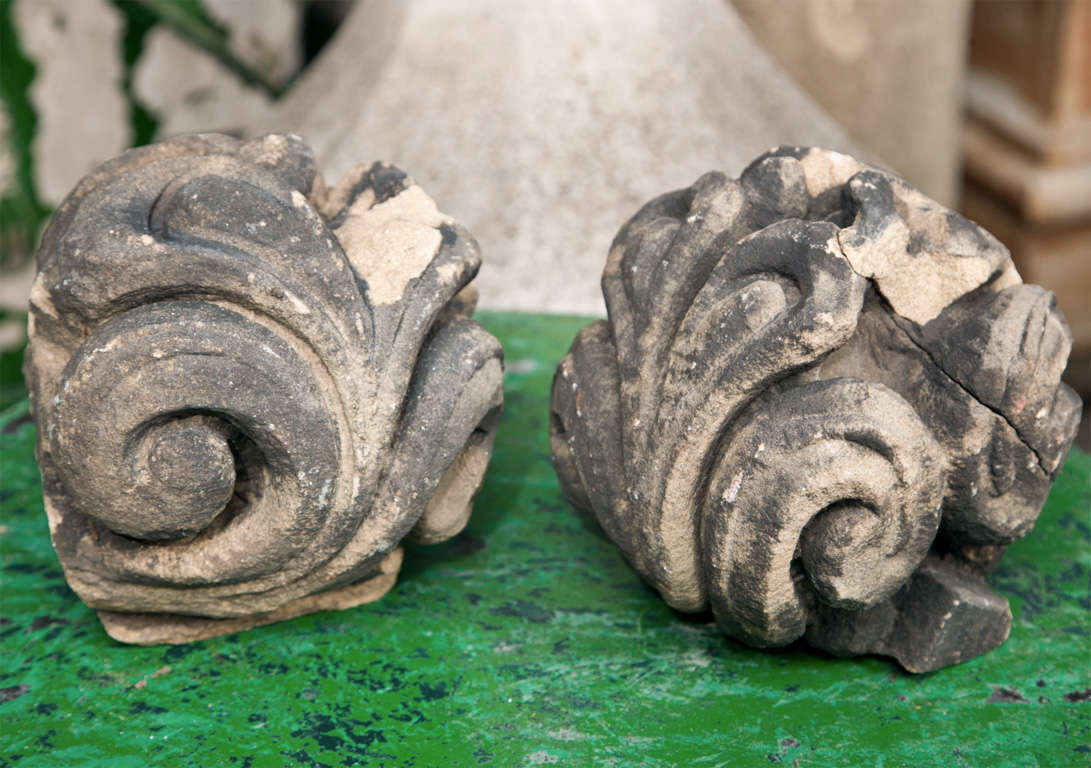Pair of Early Carved Stone Balls at 1stDibs