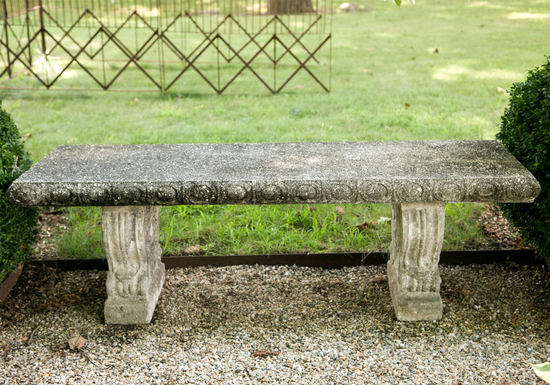 Elegant Cast Stone Garden Seat at 1stDibs
