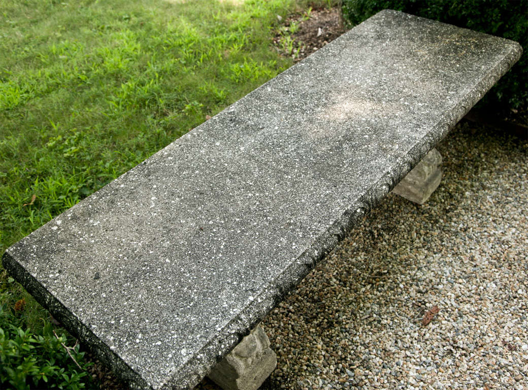Elegant Cast Stone Garden Seat at 1stDibs