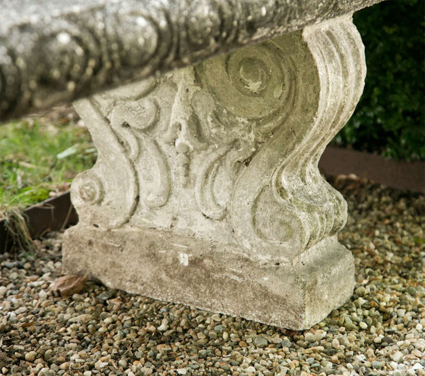 Elegant Cast Stone Garden Seat at 1stDibs