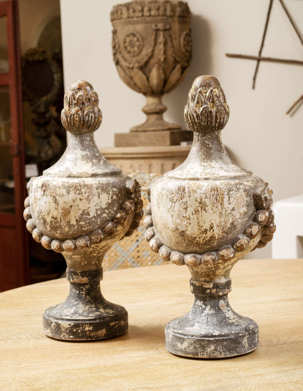 Pair Of Decorative Finials For Sale at 1stDibs