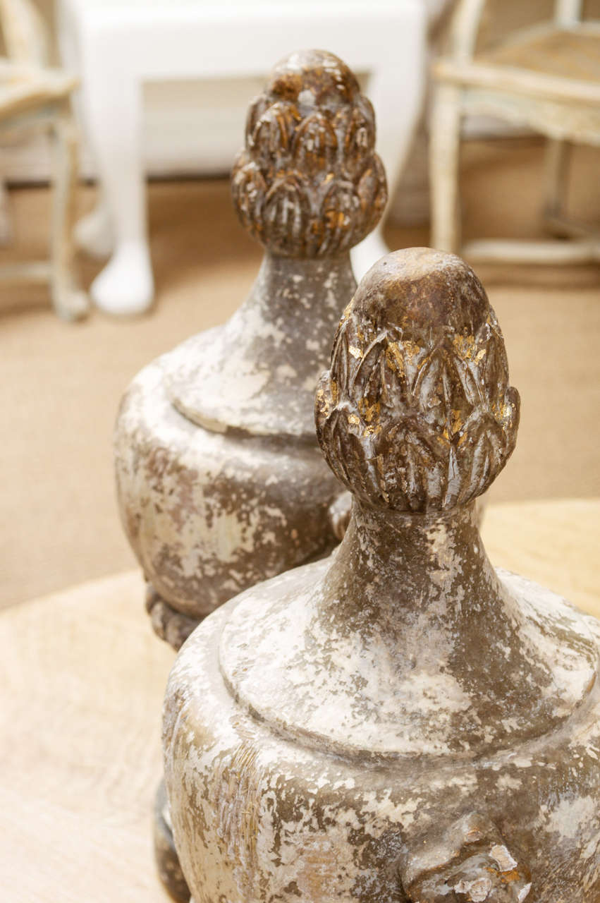 Pair Of Decorative Finials For Sale at 1stDibs