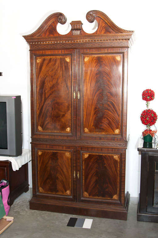 Four Door Crouch Mahogany Armoire For Sale at 1stDibs