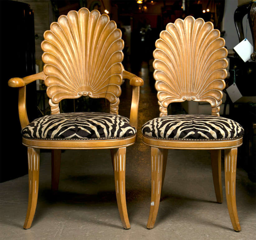 Set of 12 Hollywood Regency Shell-back Dining Chairs at 1stDibs | shell ...