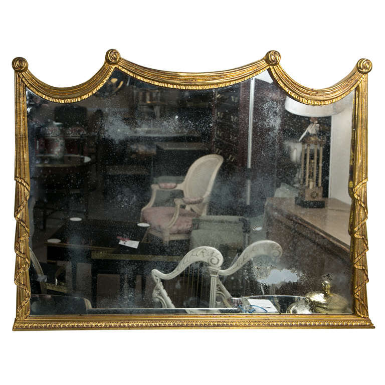 Gilt Wood Over the Mantle Mirror at 1stDibs