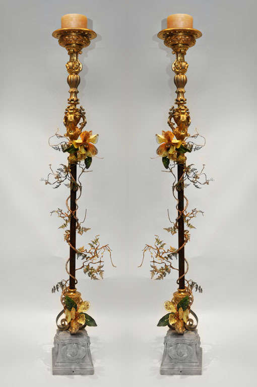 Pair of Italian Floor Standing Candelabras at 1stDibs