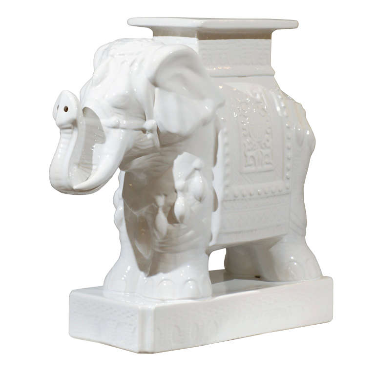 Vintage Porcelain Elephant Side Table at 1stDibs