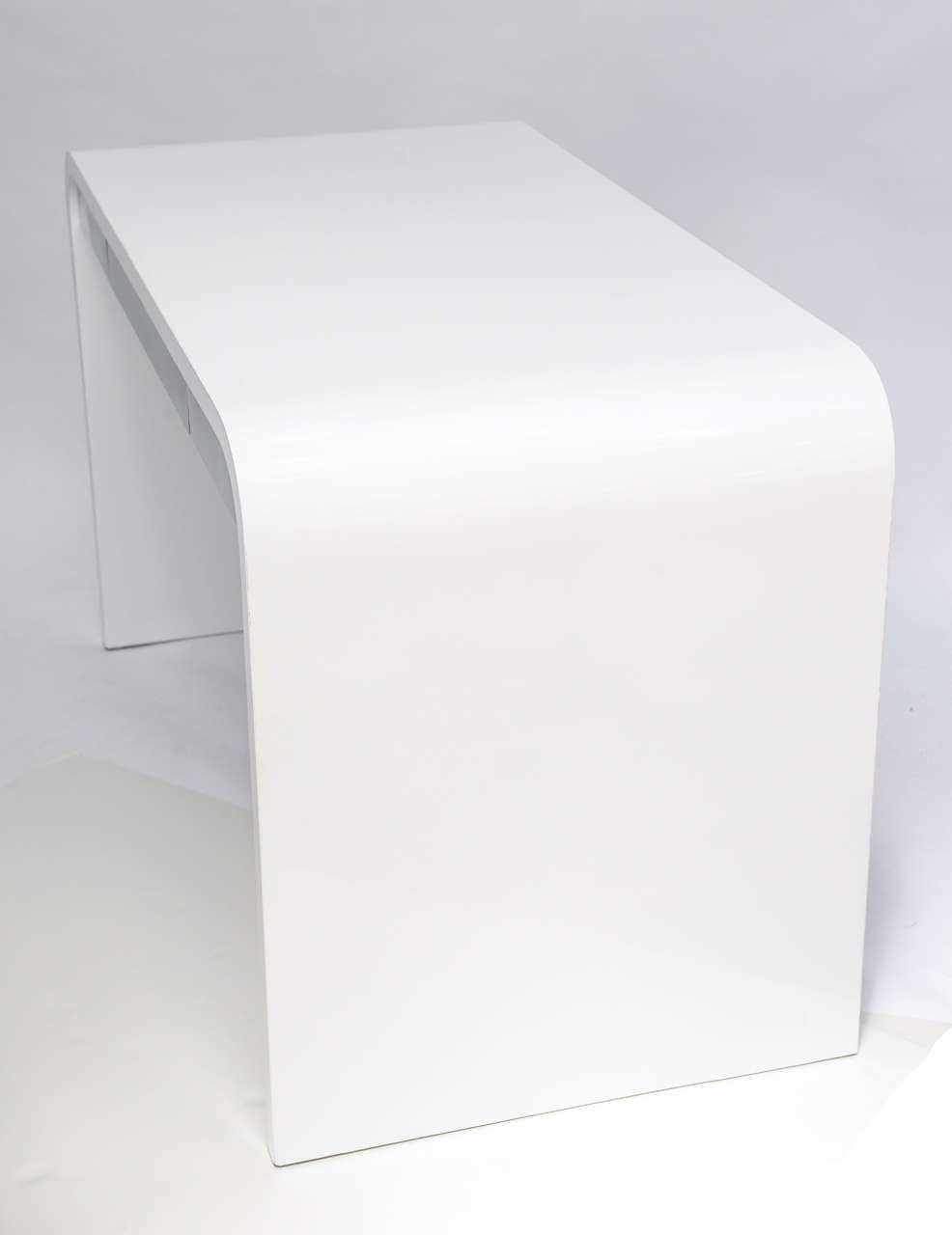 1970's Waterfall Desk White Laquered and Chrome Laminate at 1stDibs ...