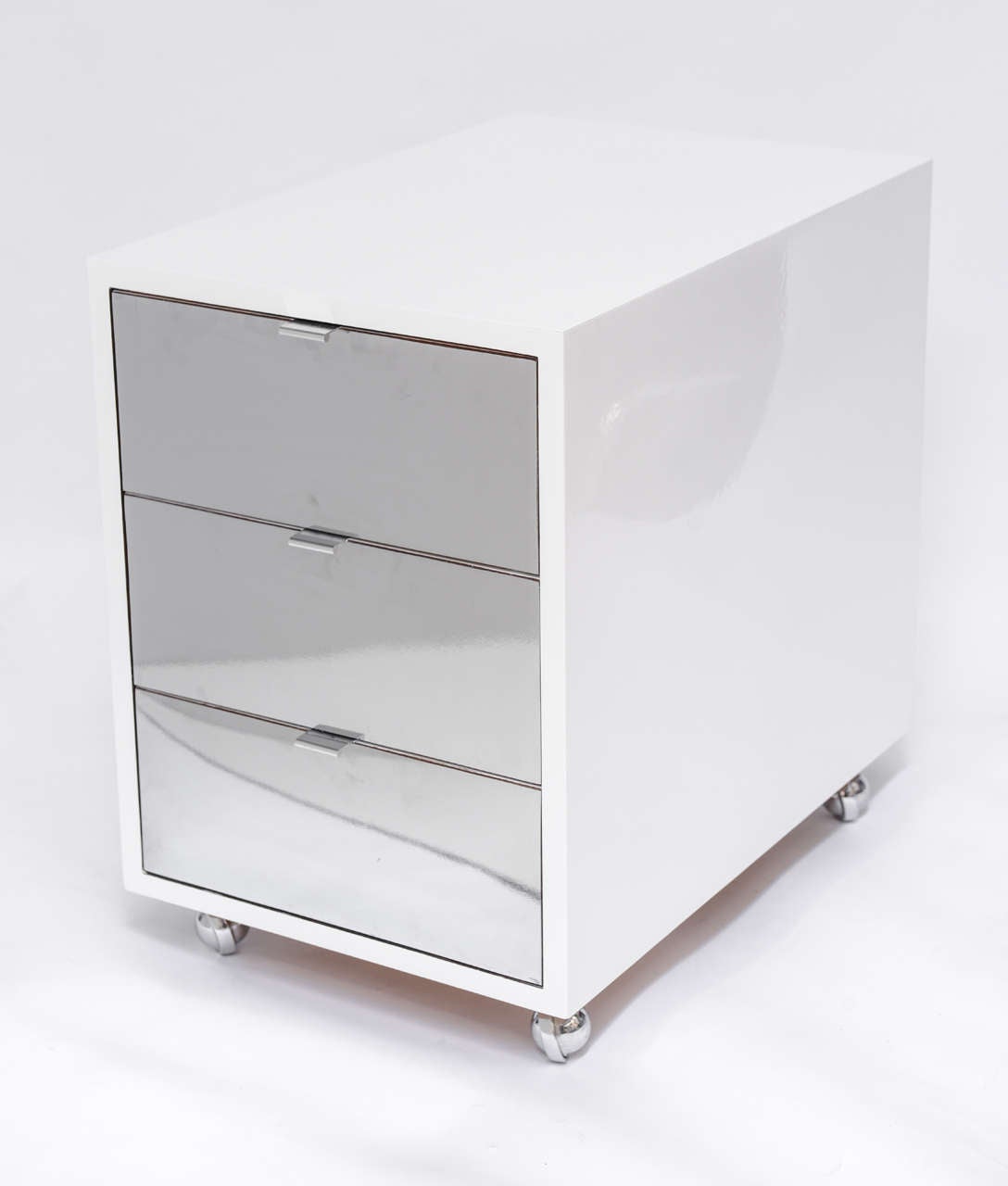 1970's Waterfall Desk White Laquered and Chrome Laminate at 1stDibs ...