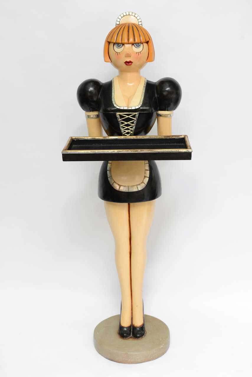 Waitress Statue Finely Hand-painted Quality Designer at 1stDibs