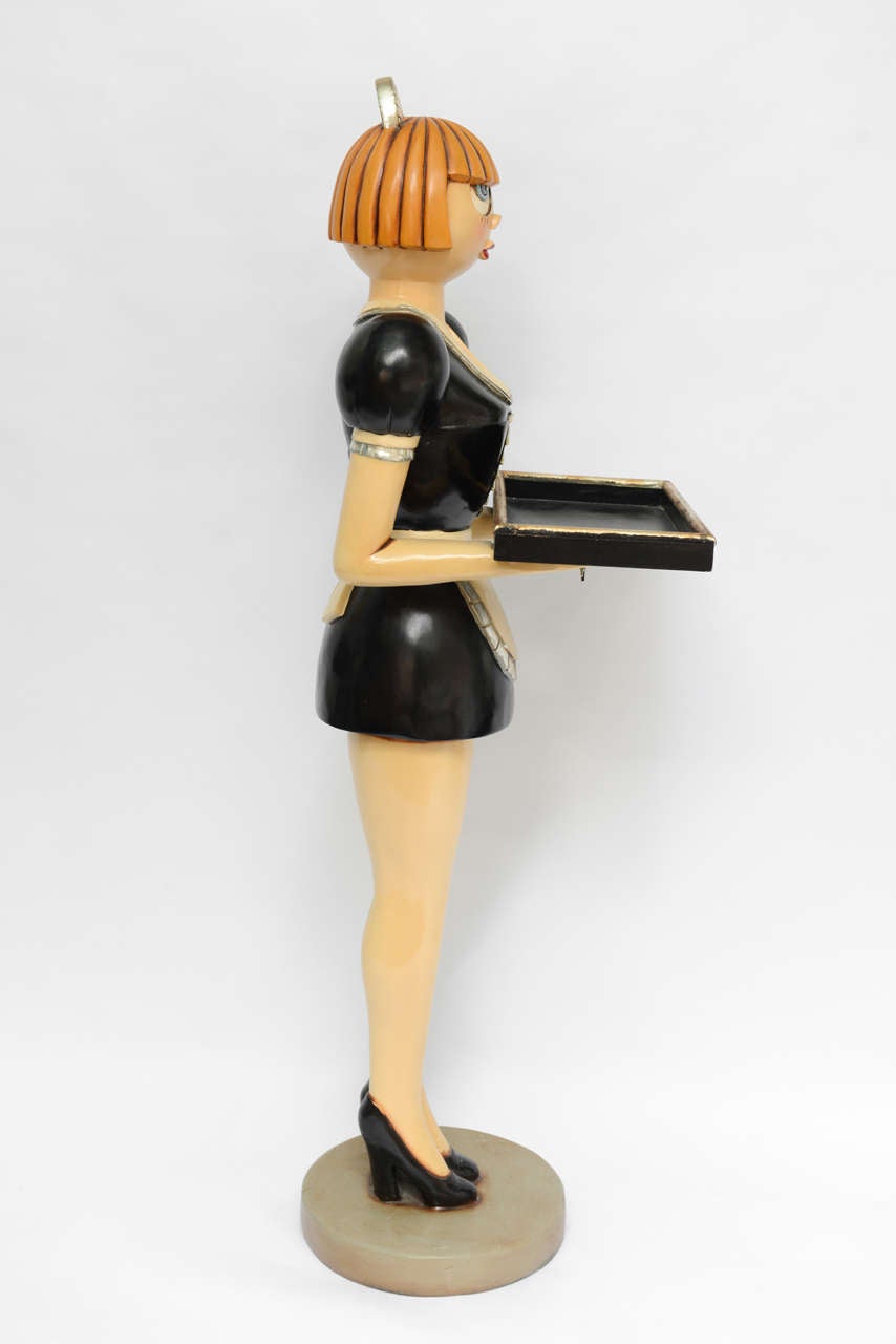 Waitress Statue Finely Hand-painted Quality Designer at 1stDibs