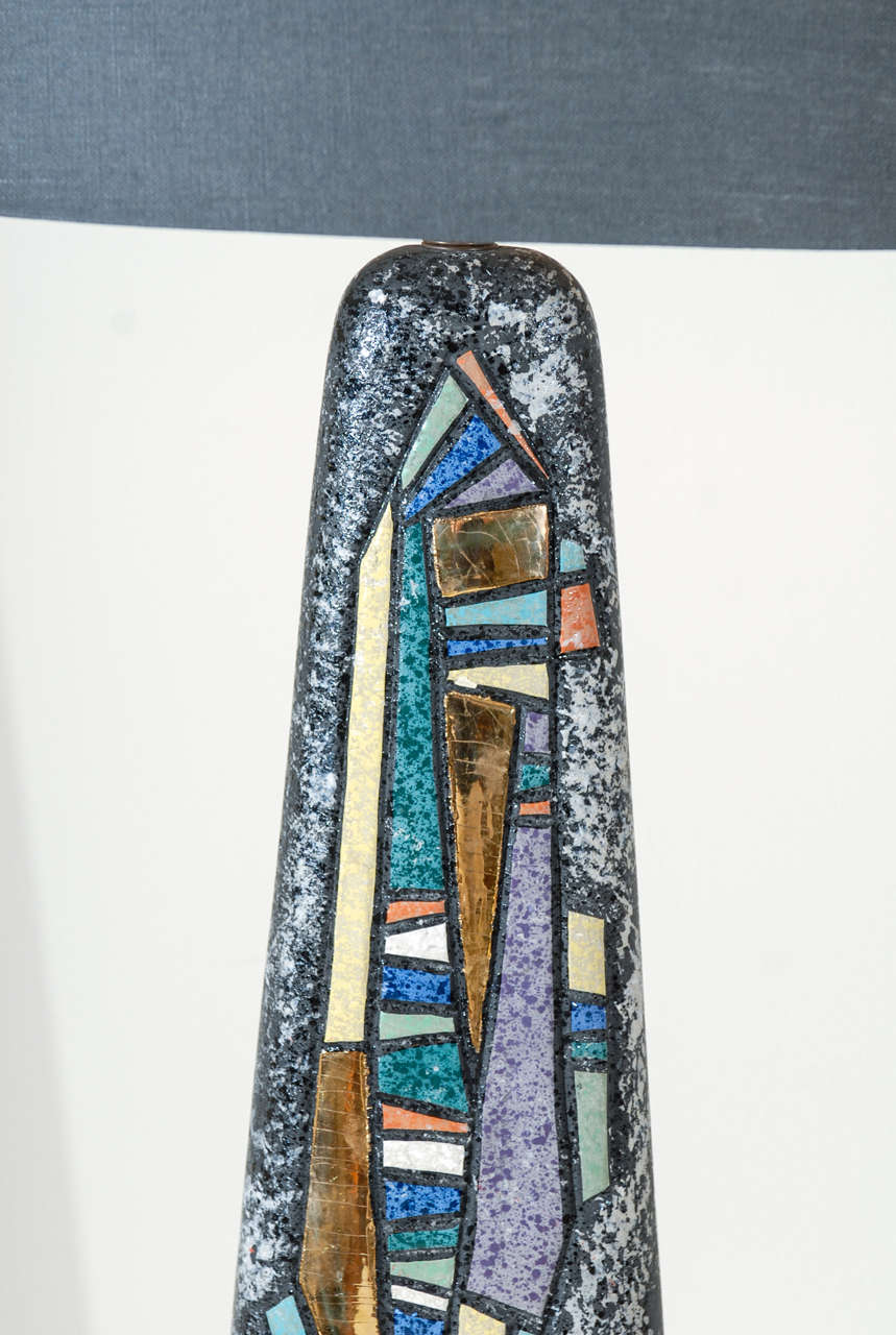 Stunning Pair of Large Scale Abstract Ceramic Lamps at 1stDibs