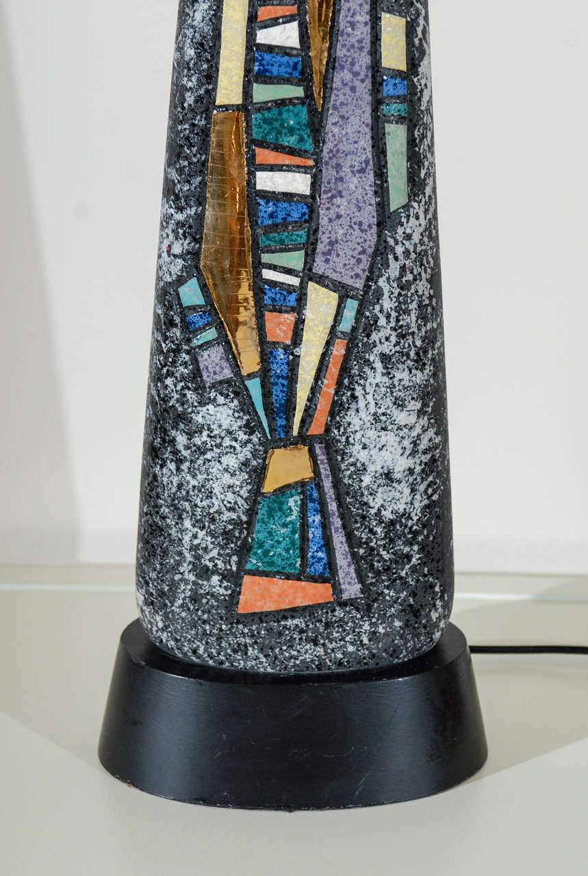 Stunning Pair of Large Scale Abstract Ceramic Lamps at 1stDibs