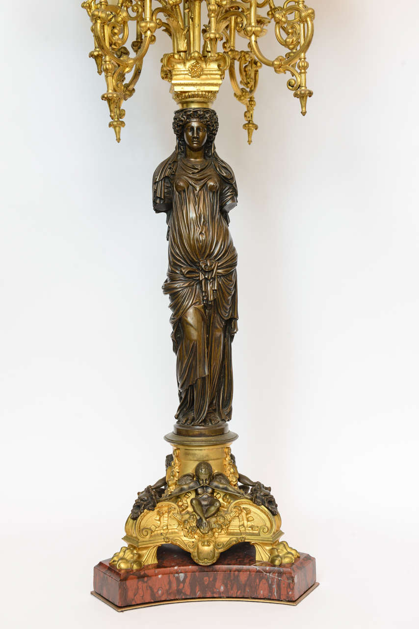 19th Century Greek Maiden Statue Lamps by Collas and Barbedienne For ...