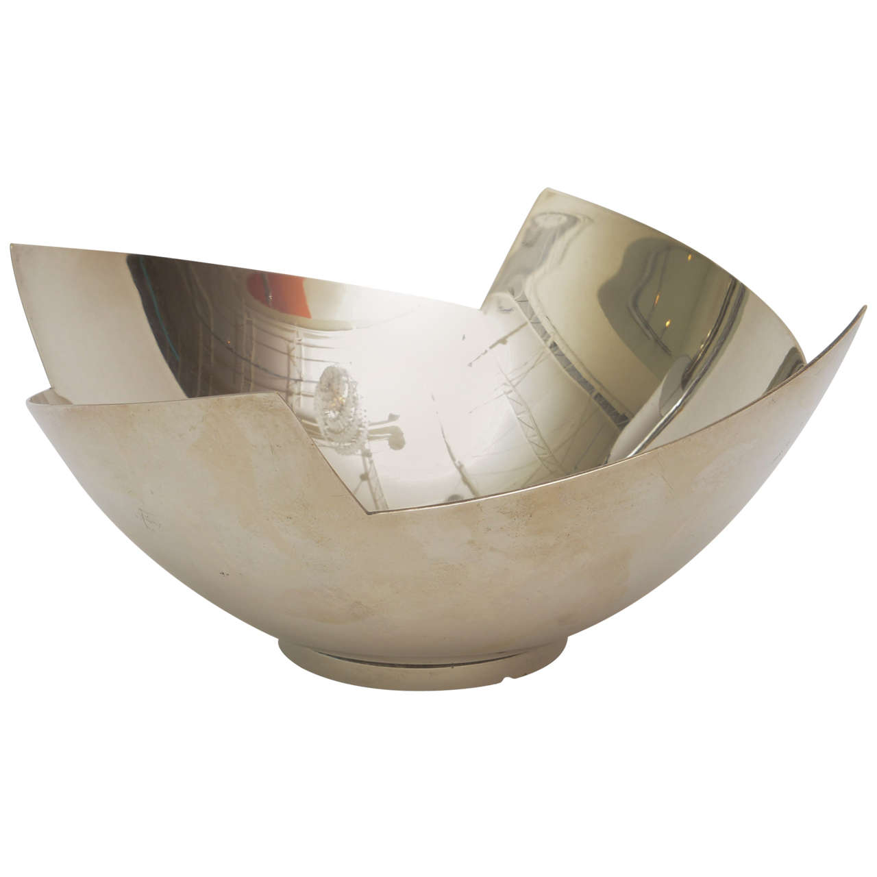 Signed Sculptural Silver Plate Bowl by Elsa Rady for Swid Powell at 1stDibs