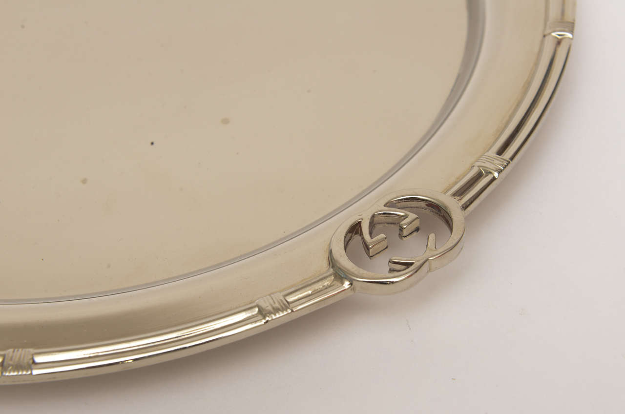 Gucci Hallmarked Vintage Silver Plate Oval Tray at 1stDibs