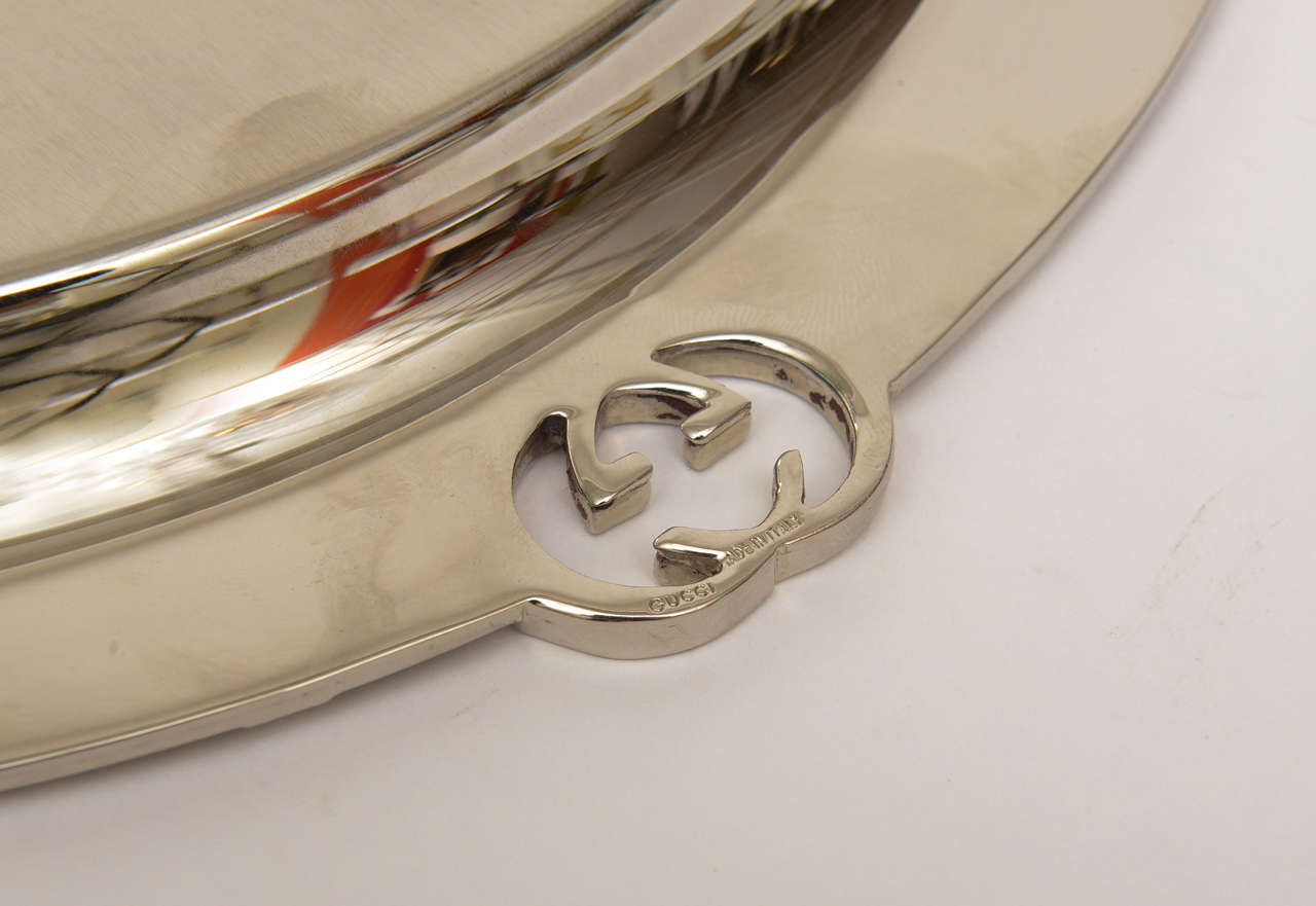 Gucci Hallmarked Vintage Silver Plate Oval Tray at 1stDibs