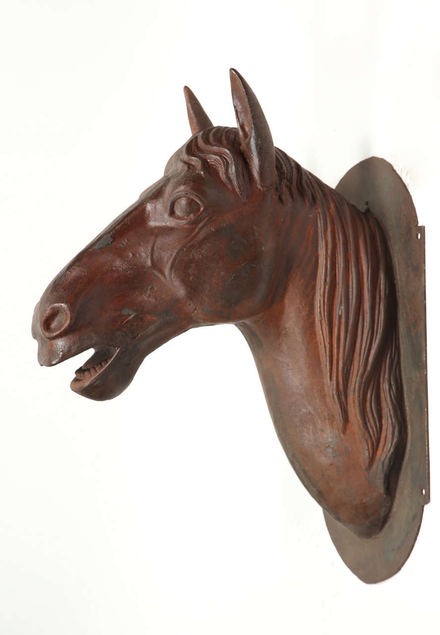 Handsome Cast Iron Horse Head For Sale at 1stDibs | cast iron horse ...