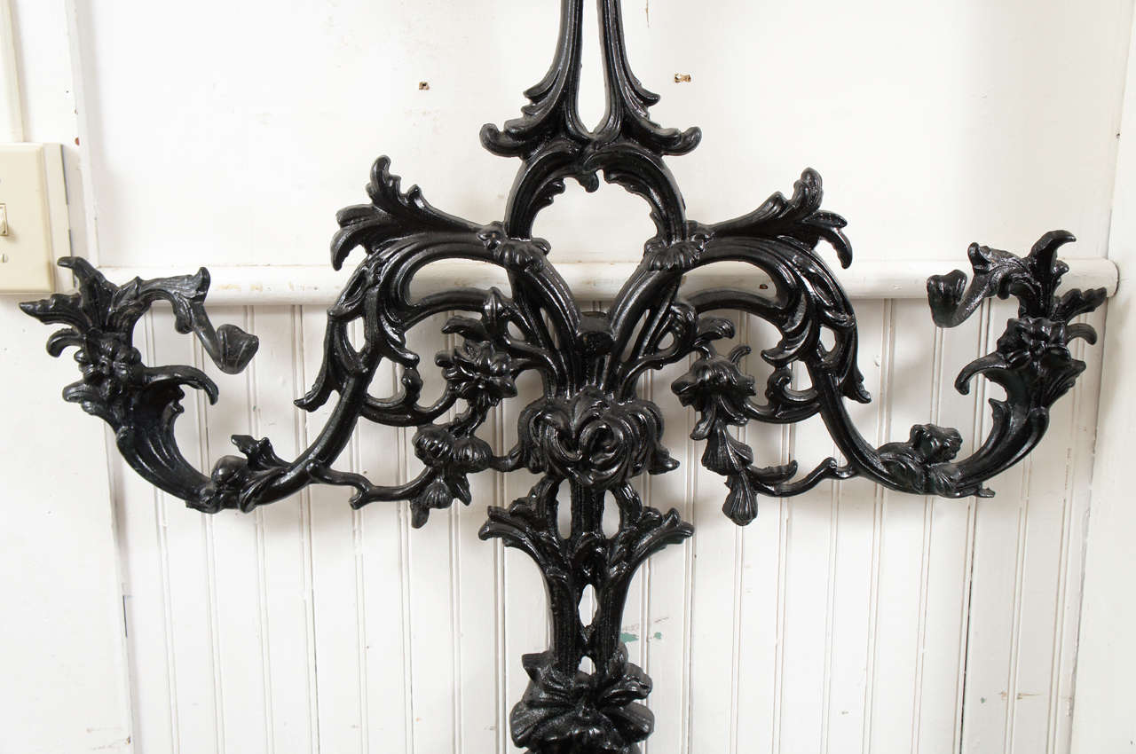 19th Century Black Painted Cast Iron Hall Tree For Sale at 1stDibs ...