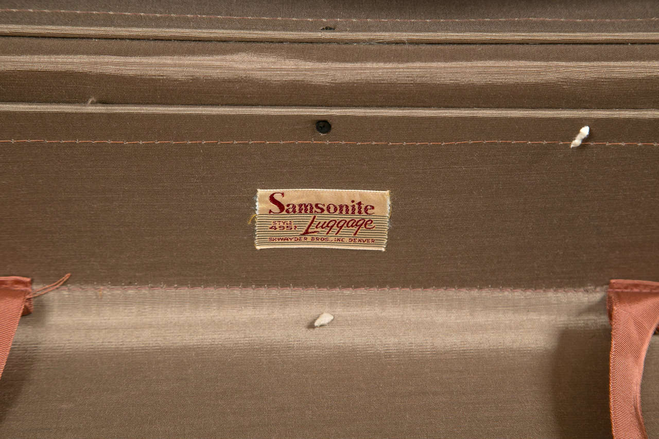 Fine Vintage Samsonite Deco Leather Three Piece Suitcase Luggage Suite ...