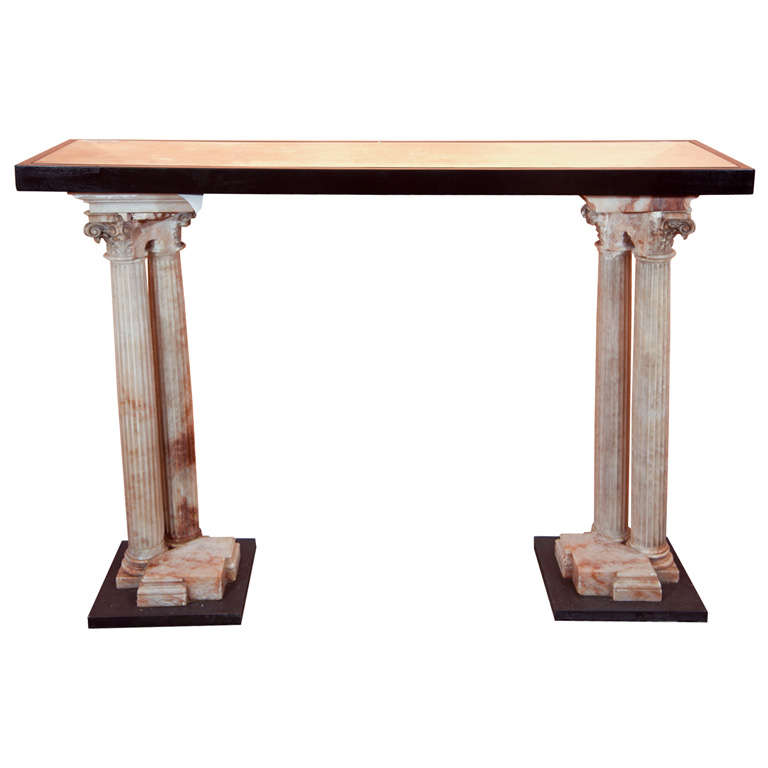 Acrylic Console 2 Glass Plates on Four Rectangular Columns For Sale at ...