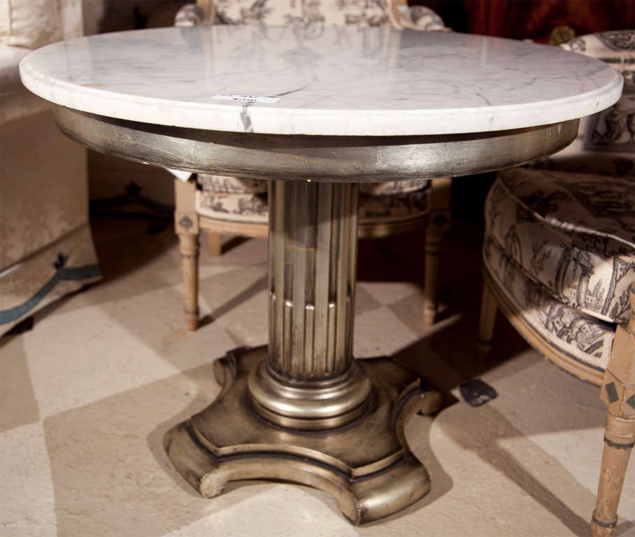 Marble-Top Round Center Table at 1stDibs