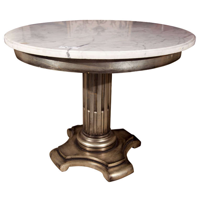 Marble-Top Round Center Table at 1stDibs
