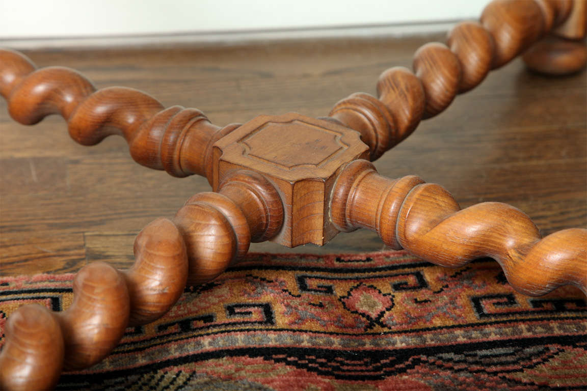 Glass Top Table with Barley Twist Wooden Legs at 1stDibs | twisted leg ...