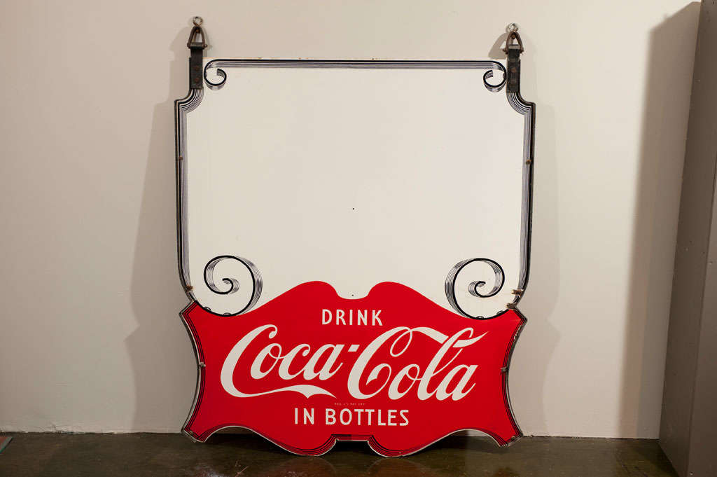 Large Double Sided Porcelain Coca Cola Sign at 1stDibs