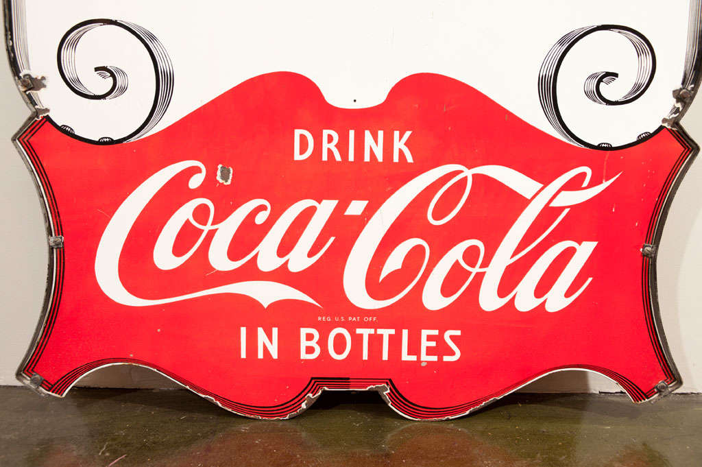 Large Double Sided Porcelain Coca Cola Sign at 1stDibs