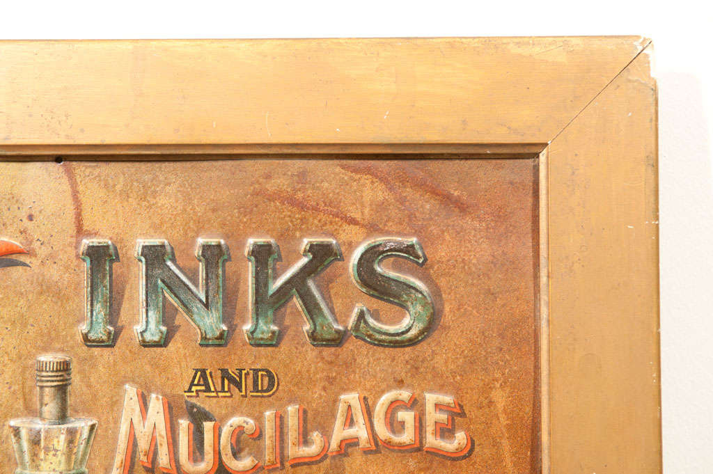 Embossed Tin Thomas Inks Advertising Sign at 1stDibs