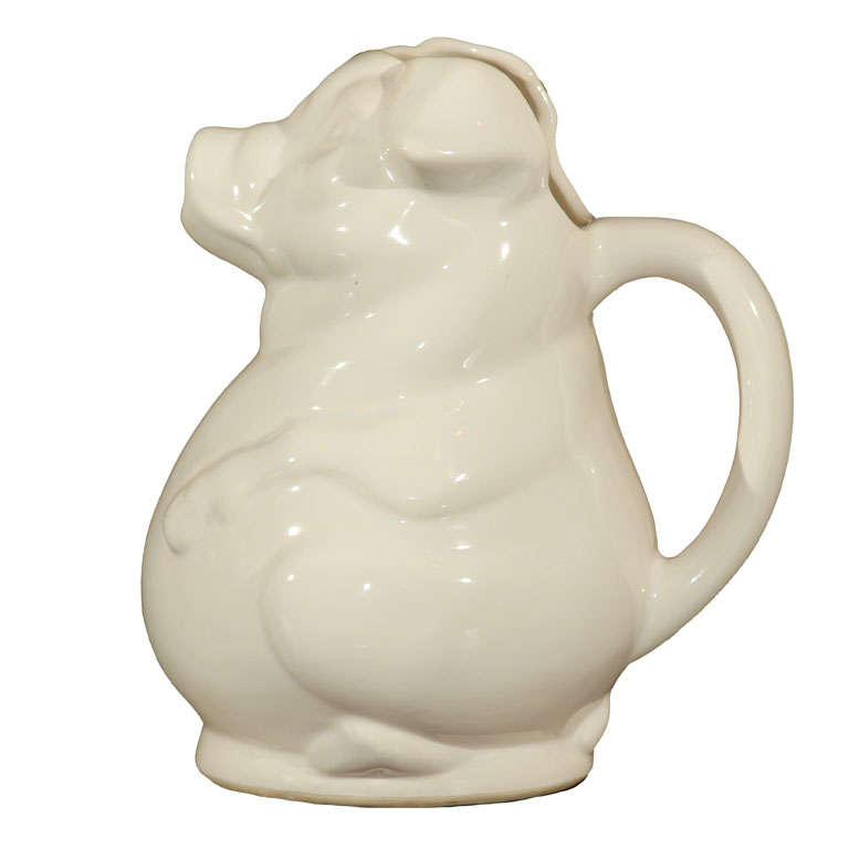 Gurgling Cod White Ceramic Pitcher Boston Shreve Cump and Low Company ...