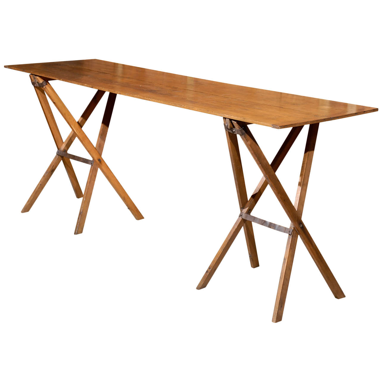 Unusual folding campaign console table. at 1stDibs