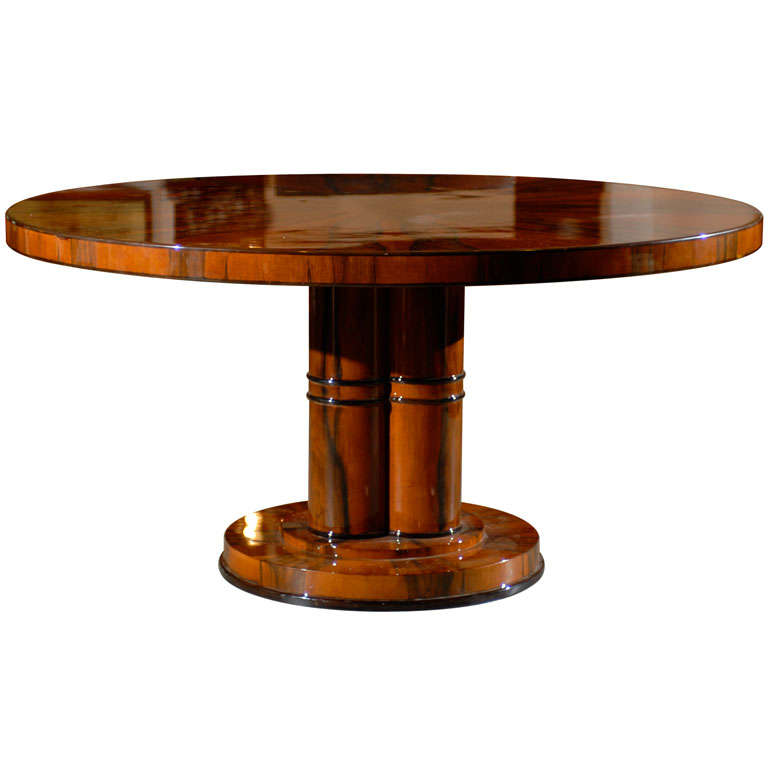 French Circular Art Deco Dining Table at 1stDibs