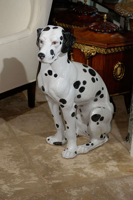 Large Mid C Italian Ceramic Dalmatian at 1stDibs | ceramic dalmation ...