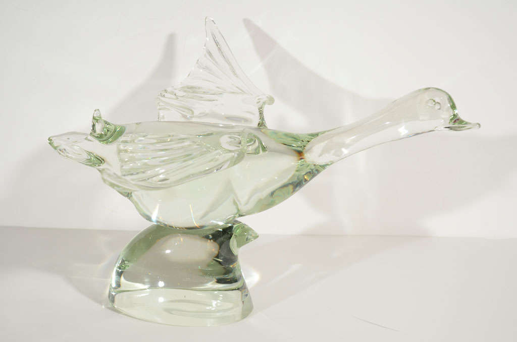 Stylized Murano Glass Waterbird Sculpture by Licio Zanetti at 1stDibs