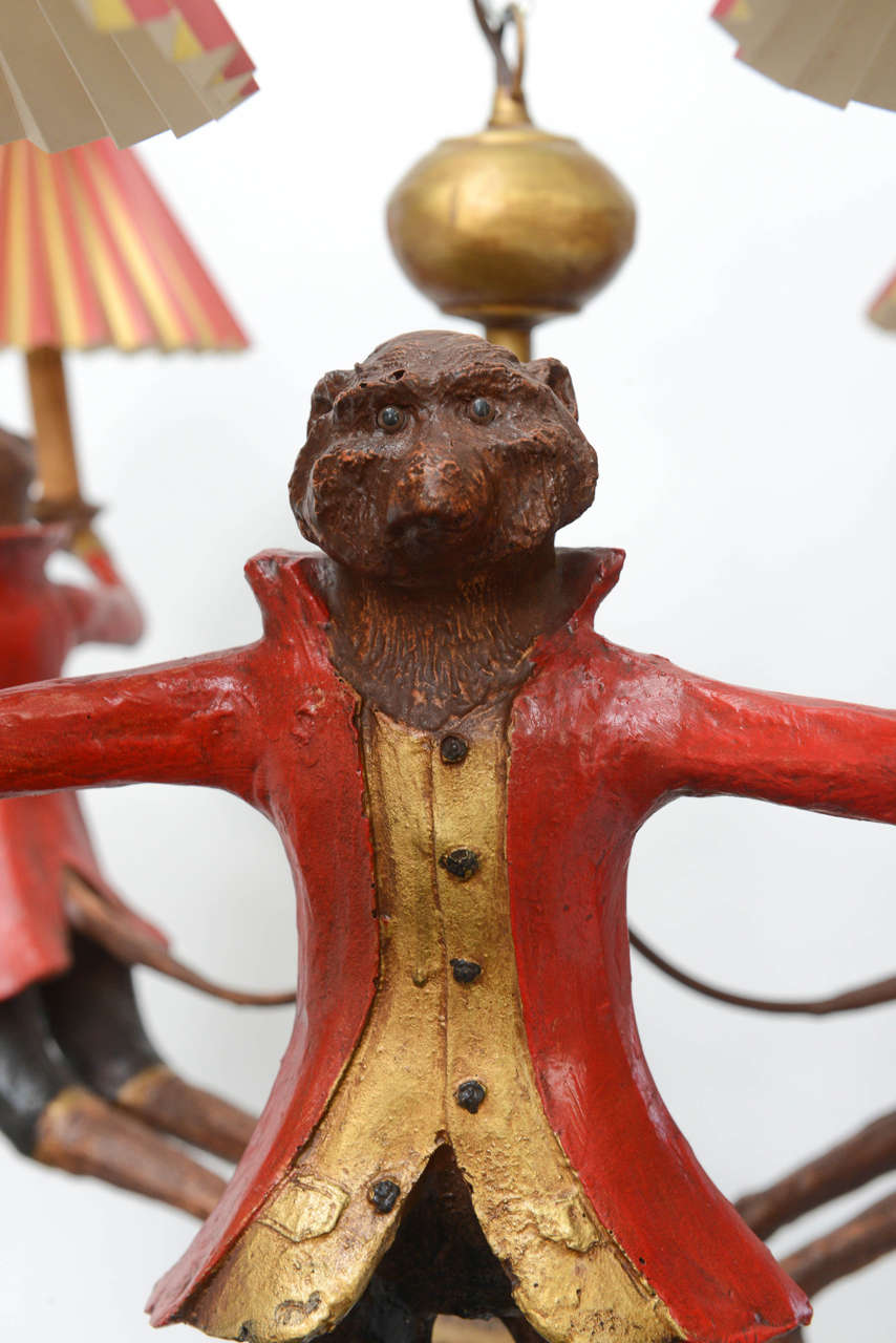 Vintage Bill Huebbe Original Handcrafted Monkeys Chandelier Whimsical ...