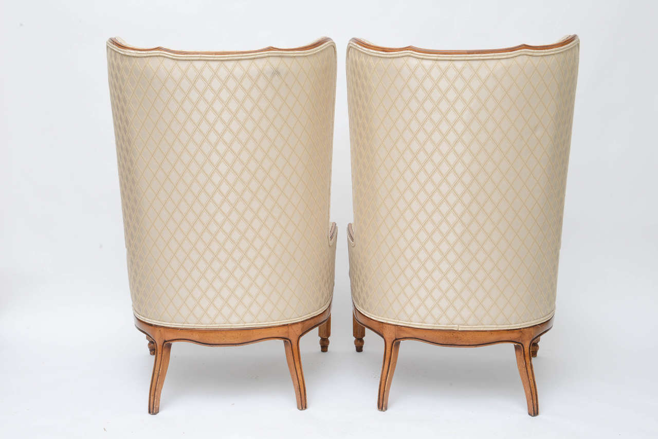 Grosfeld Style High Back Wing Tip Club Chairs For Sale at 1stDibs ...
