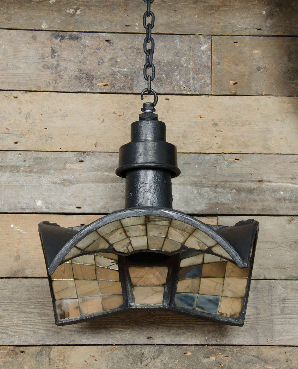 Antique Industrial, Cast Iron Mirrored Ceiling Lights at 1stDibs