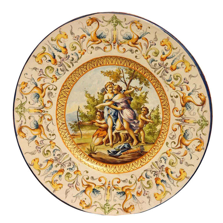 Italian Faience Charger 19th Century at 1stDibs