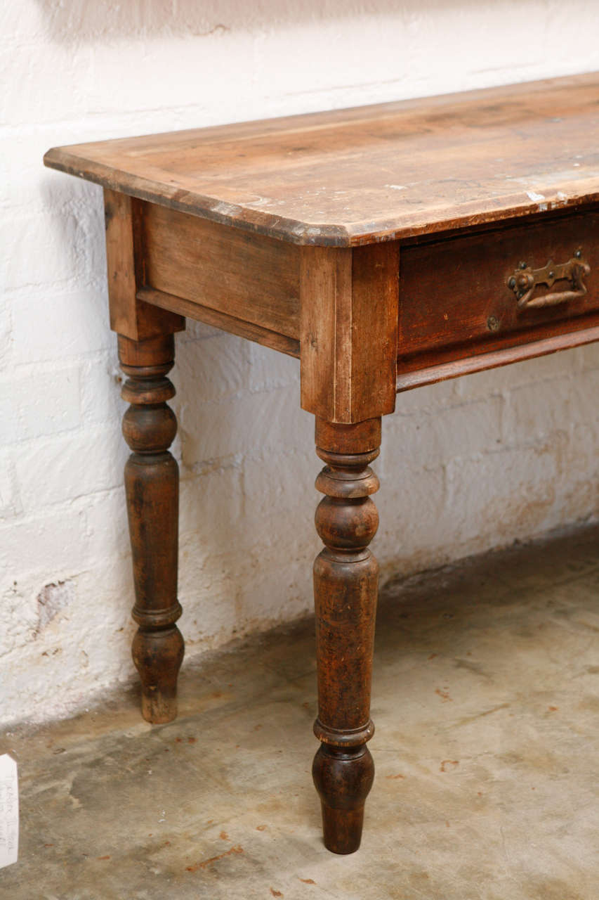 Distressed English Workman's Bench at 1stDibs