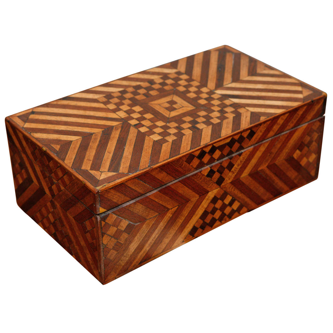 American Folk Art Inlaid Box at 1stDibs