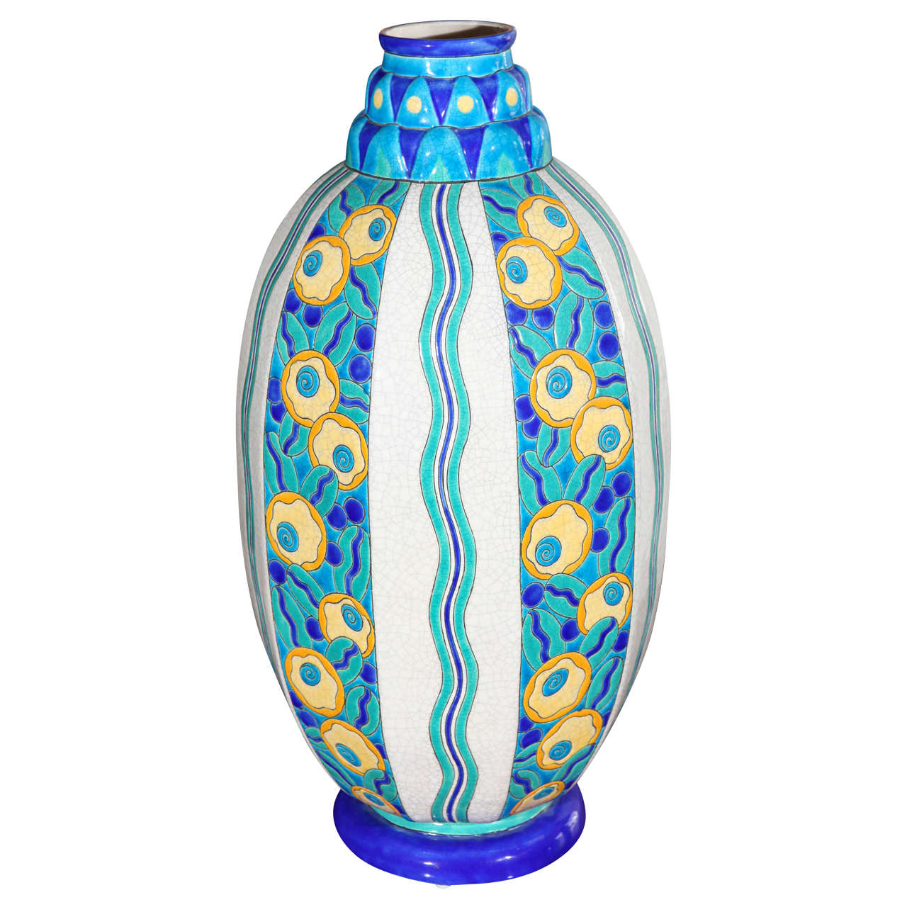 Emaux de Longwy Ceramic "Duchess Charlotte" Vase at 1stDibs | emaux de ...