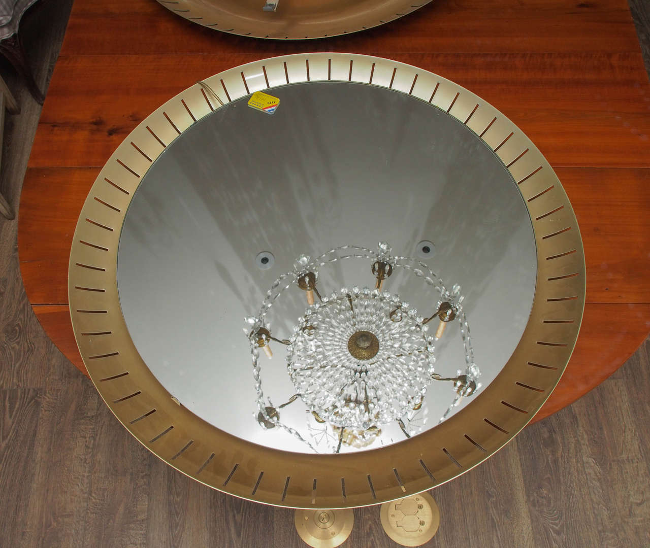 Pair of 1950s Circular Oxidized Aluminum Mirrors by Stilnovo For Sale ...
