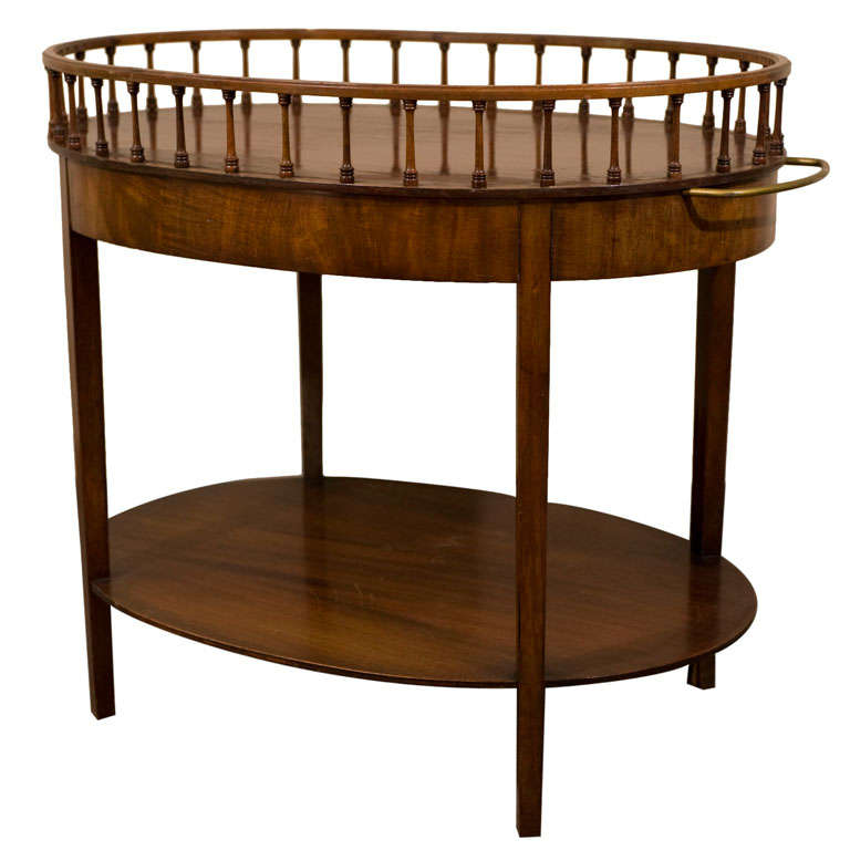 Antique Mahogany Oval Tea Cart Trolley Server End Table at 1stDibs ...